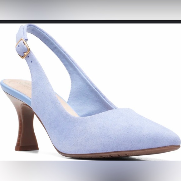 Clarks | Shoes | Clarks Slingback Heels With Box And Tags Baby Blue ...